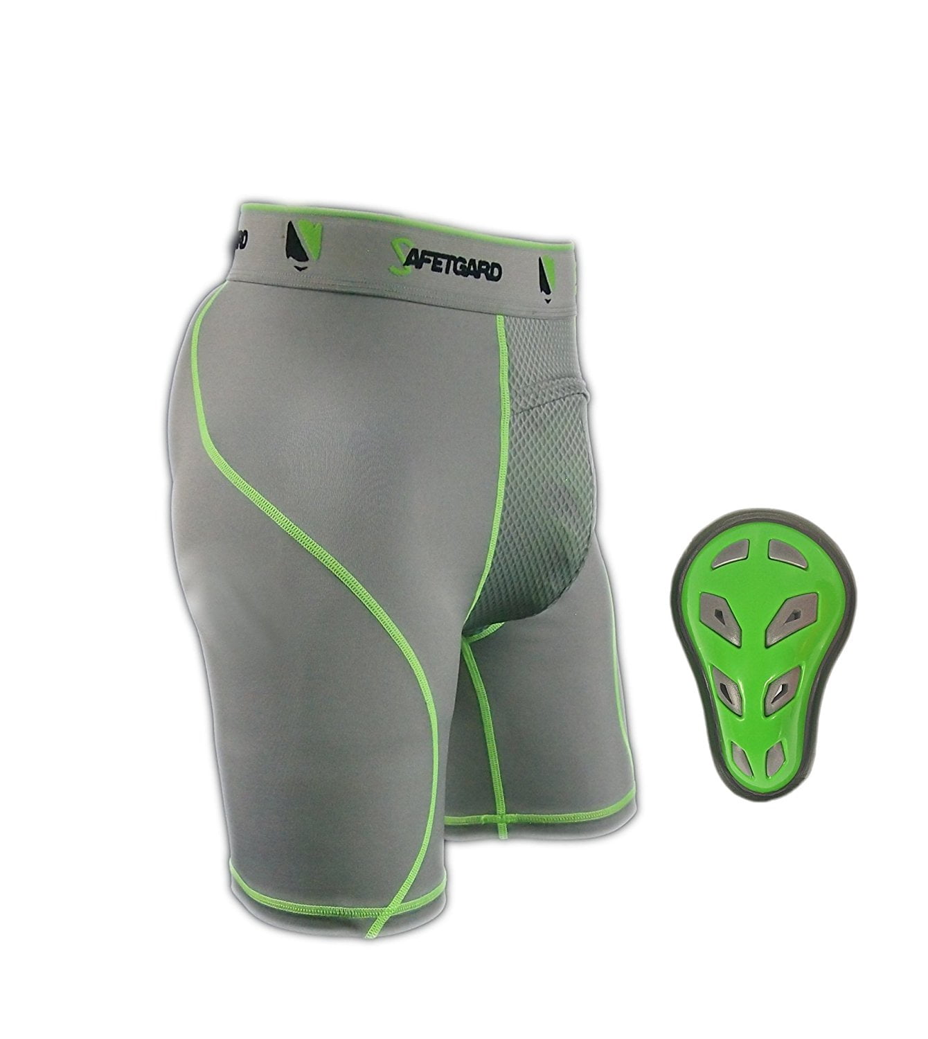 SafeTGard Ultra Series Mens Compression Boxer with Cage Cup in Neon ...