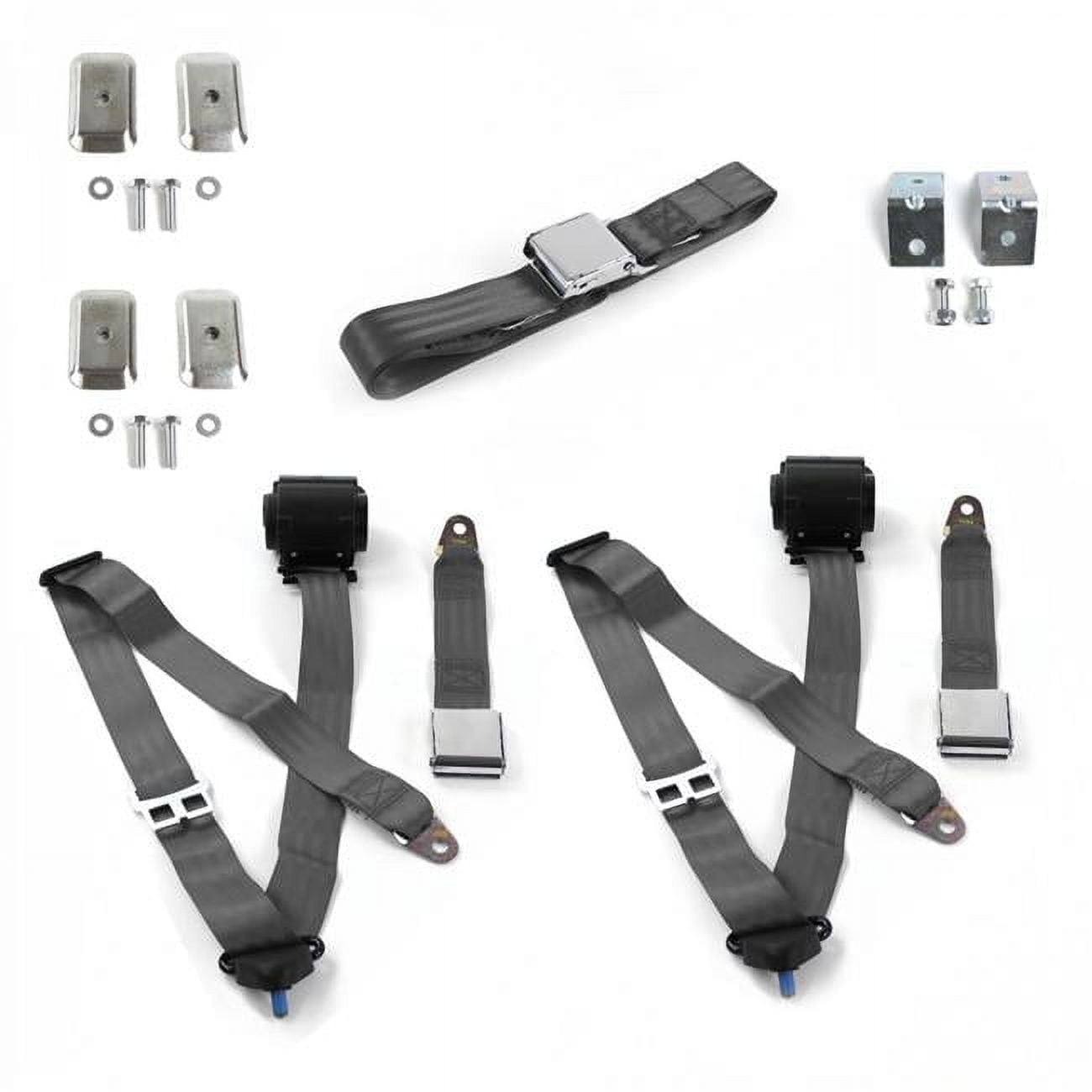 SafeTboy 686207 Airplane 3 Point Charcoal Retractable Bench Seat Belt ...