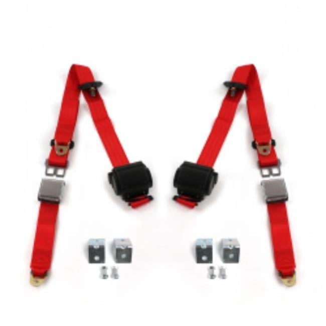 SafeTboy AMC AMX 1967-1974 Airplane 3 Point Red Retractable Bucket Seat ...