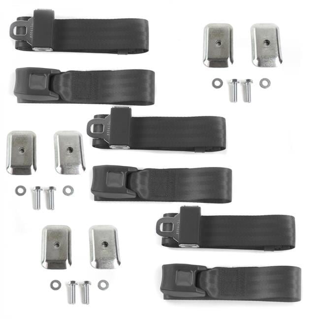 SafeTboy Chevy Truck 1947-1954 Standard 2 Point Charcoal Lap Bench Seat Belt Kit with Bracketry ...