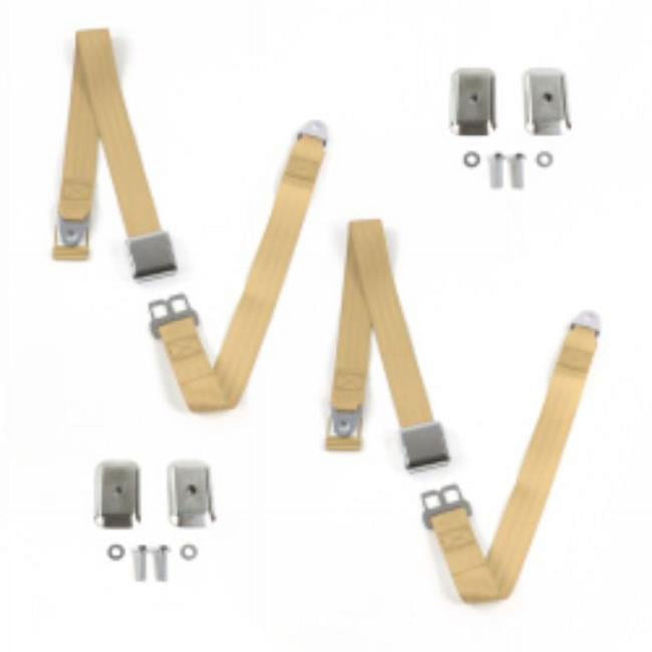 SafeTboy Jeep CJ-DJ 1953-1970 Airplane 2 Point Tan Lap Bucket Seat Belt ...
