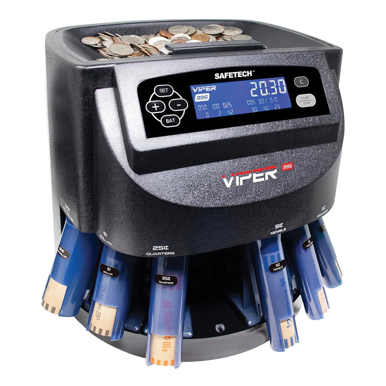 SafeTech Viper V395 Coin Counter, Sorter, and Wrapper, with 48 ...