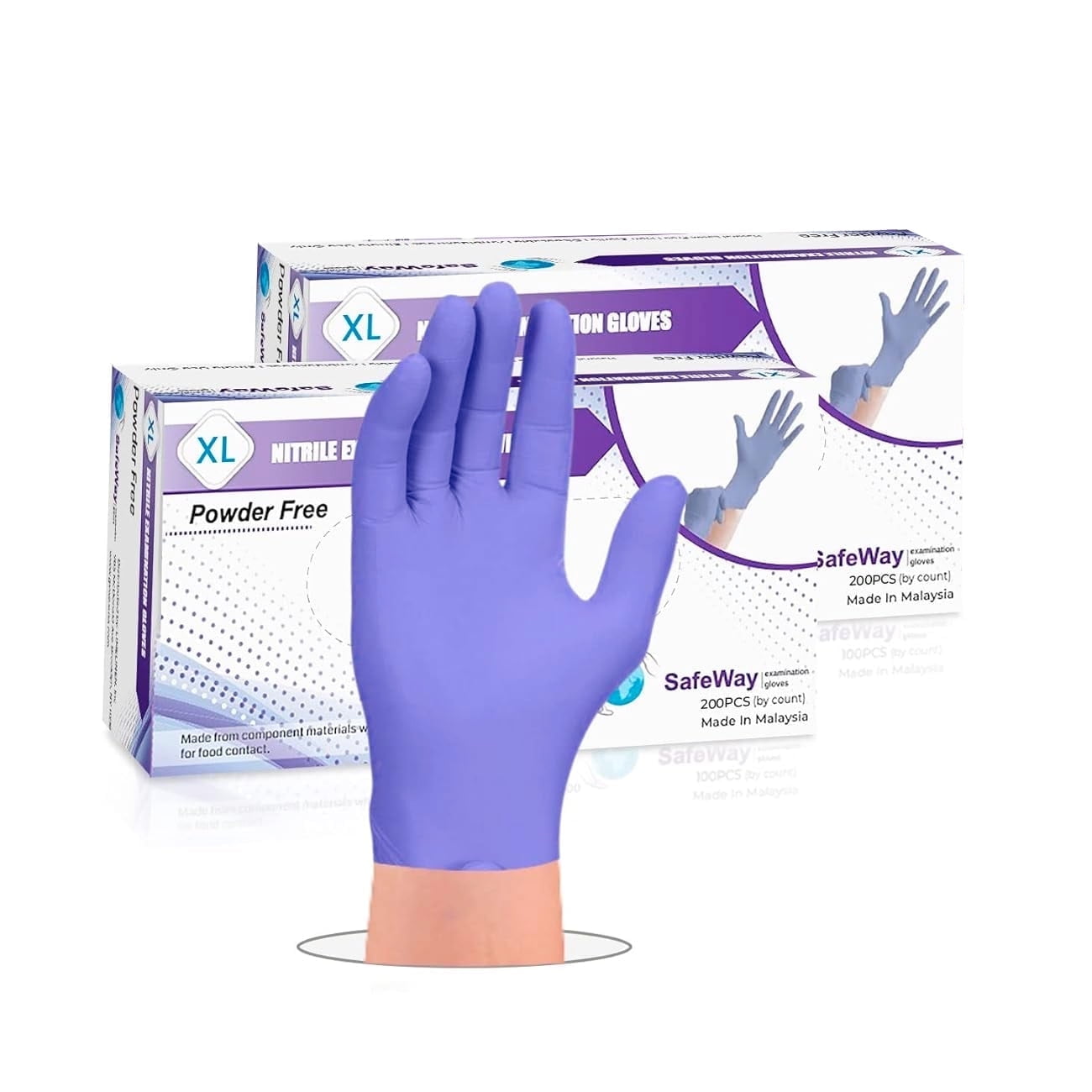 SafeWay Premium Nitrile Disposable Exam Gloves, Latex-Free, X-Large ...