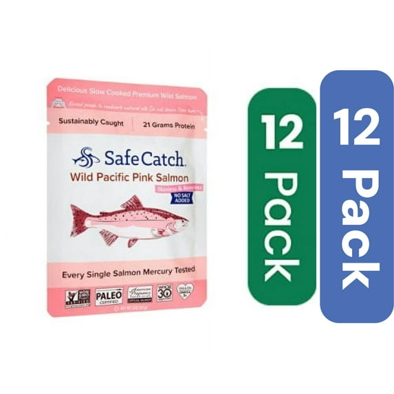 Safecatch No Salt Added Salmon Pouch 3 oz (Pack Of 12) - Walmart.com