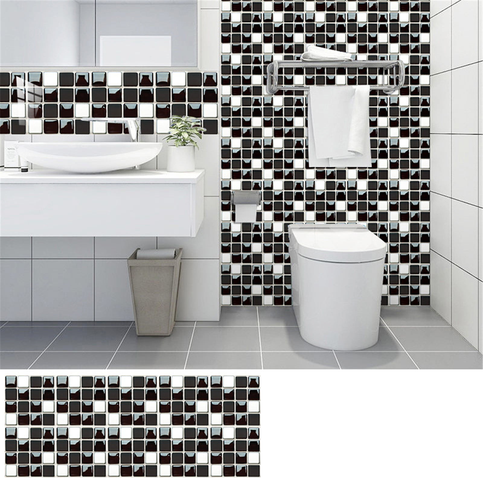 Safeglitz 10Pcs Peel-And-Stick Mosaic Tile Stickers– Waterproof 3D ...