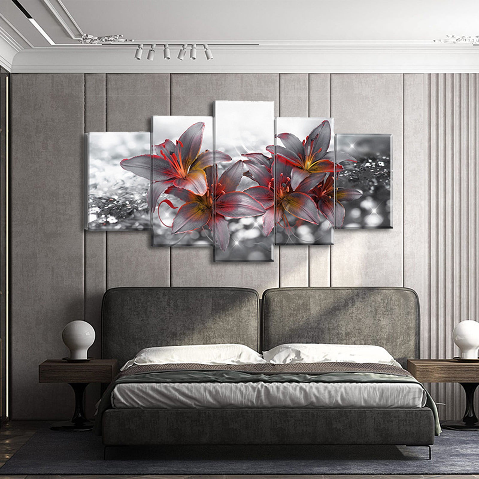 Safeglitz Abstract Orchid Canvas Wall Art–Modern Flower-Themed Painting, Enlivens Home Spaces ...
