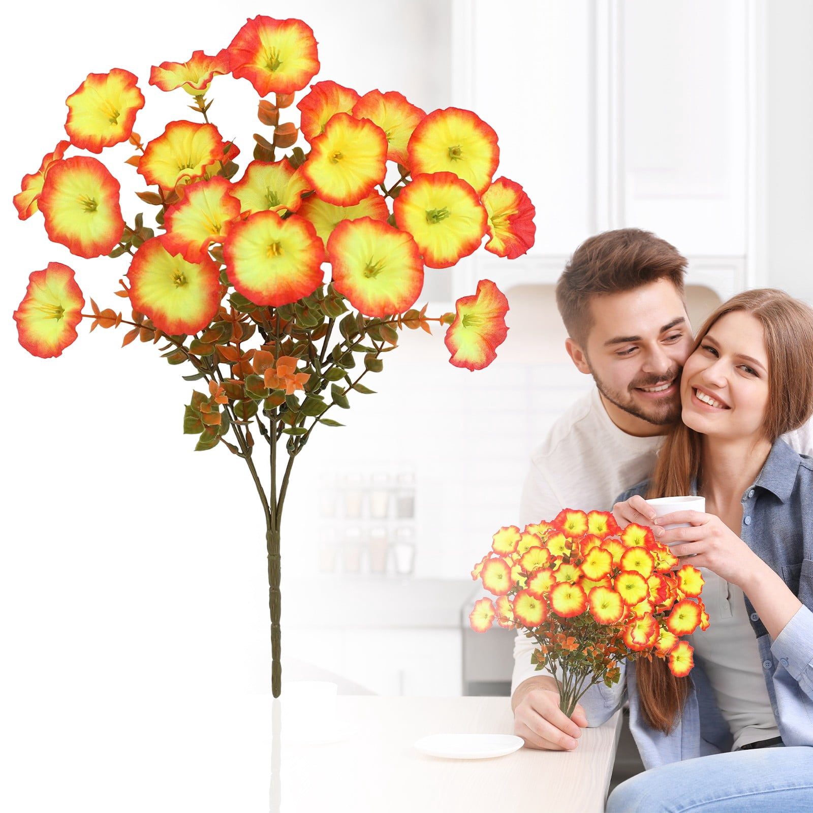 Safeglitz Artificial Mums Fall Flowers for Outdoors, UV-Resistant ...