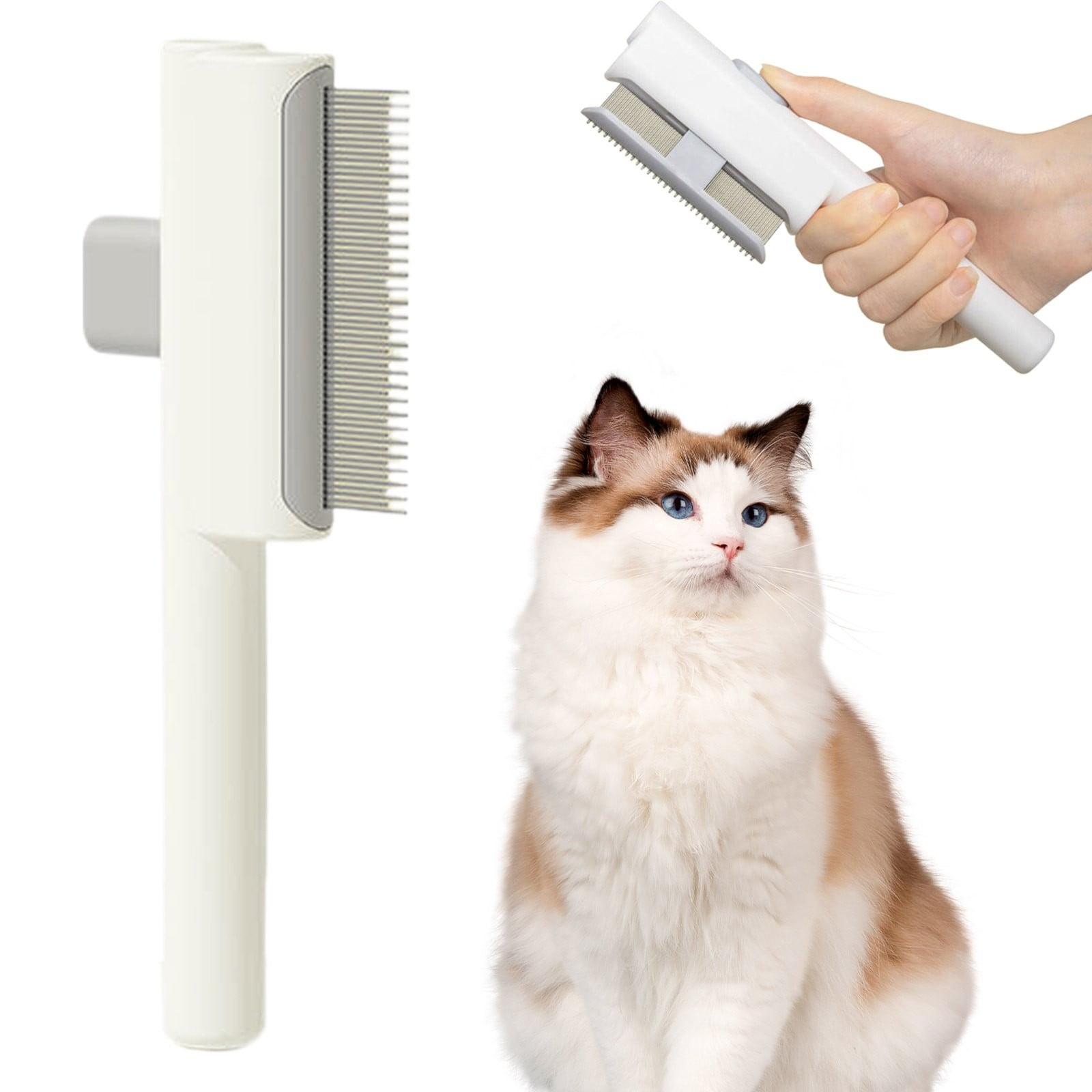 Safeglitz Cat Combs with Release Button - Detangling Grooming Brushes ...