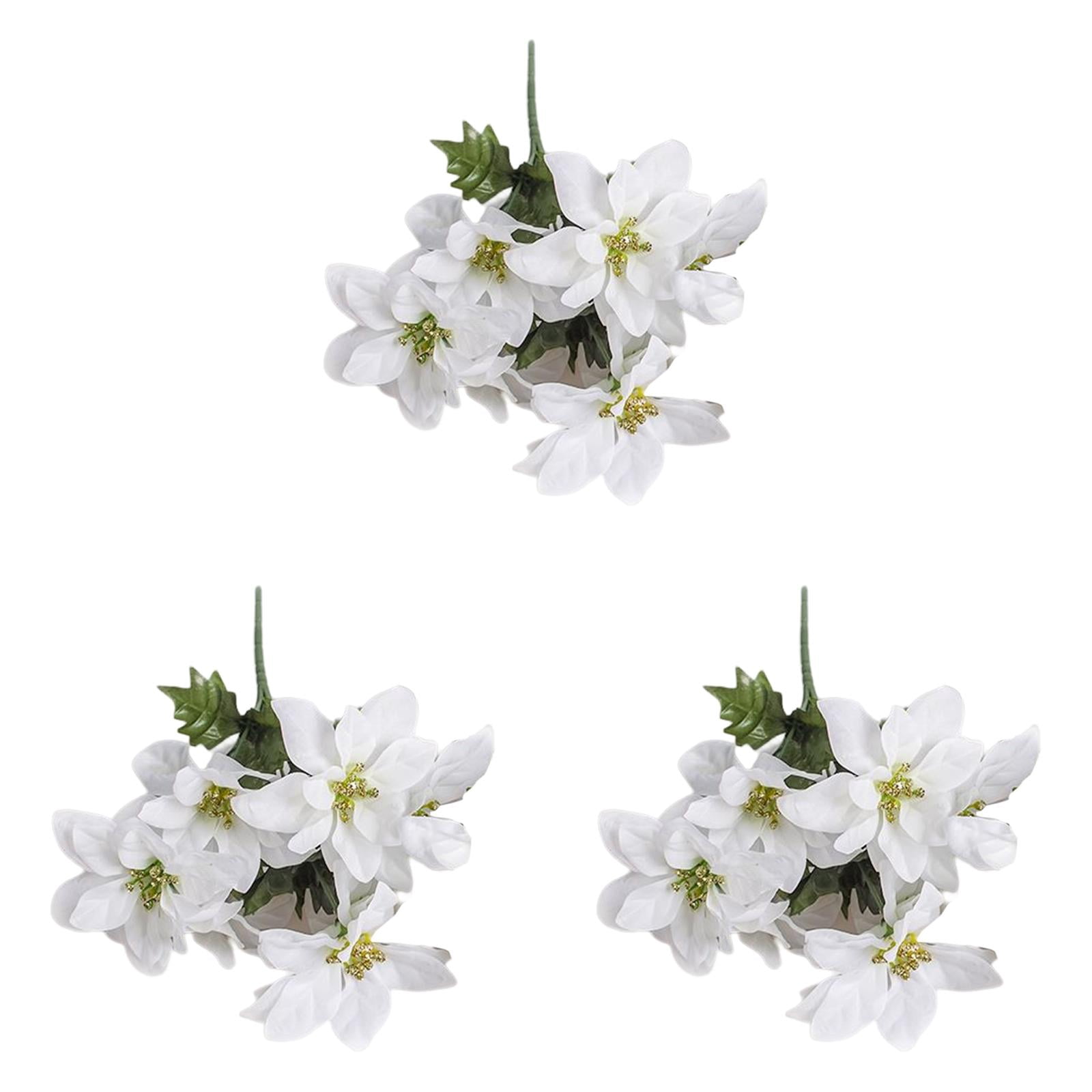 Safeglitz Christmas Silk Flower Bushes – Artificial floral bouquets for ...