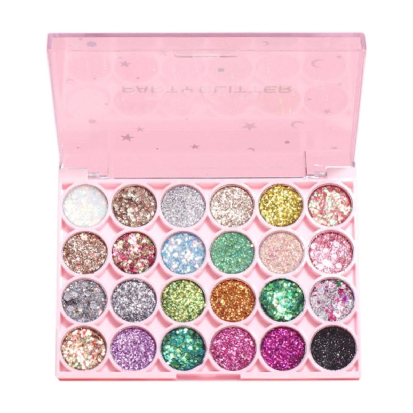 Safeglitz Eyeshadow Palette 24 Color Sequins Shadow Body Powder Pressed ...