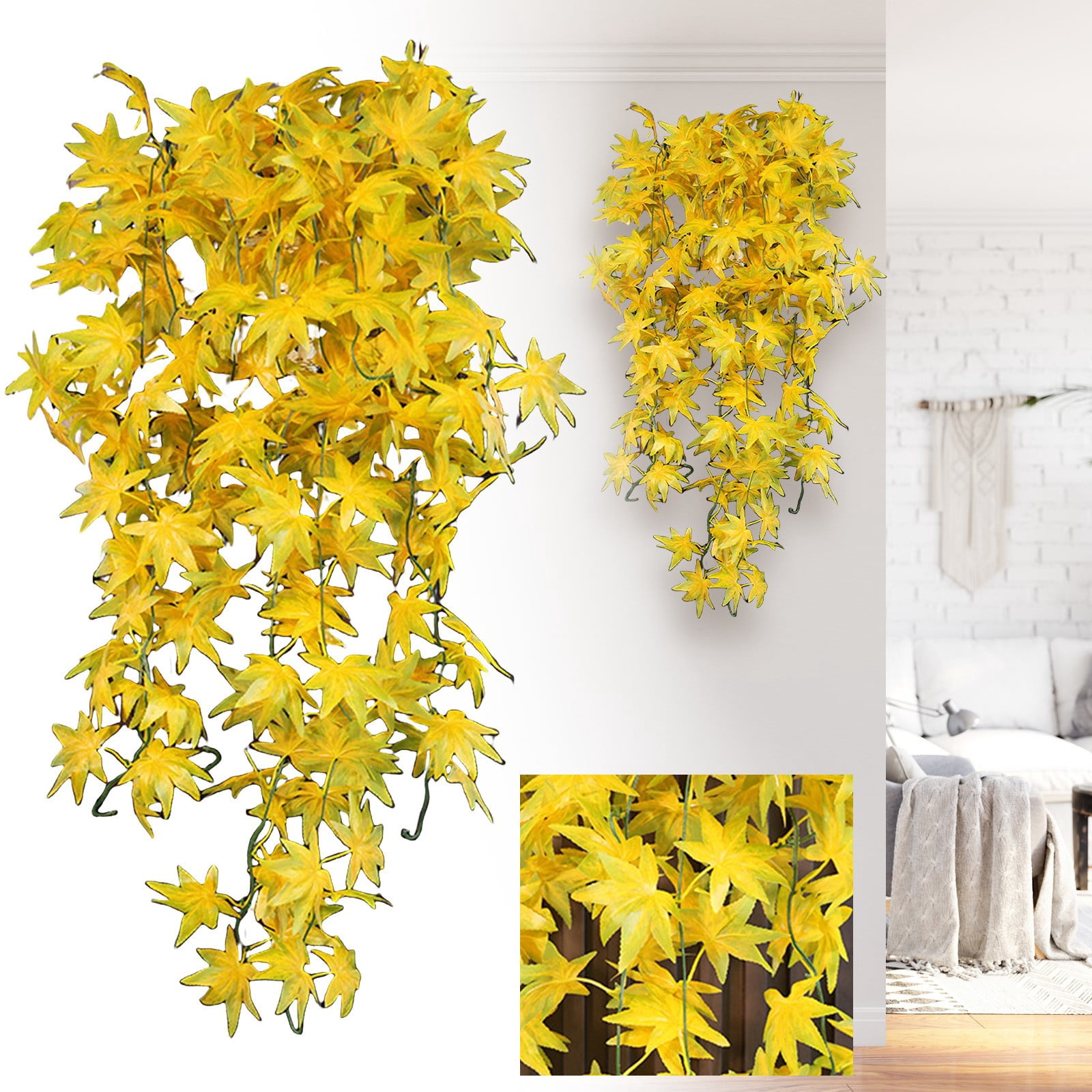 Safeglitz Halloween Autumn Maple Vine – 5-pronged artificial hanging ...