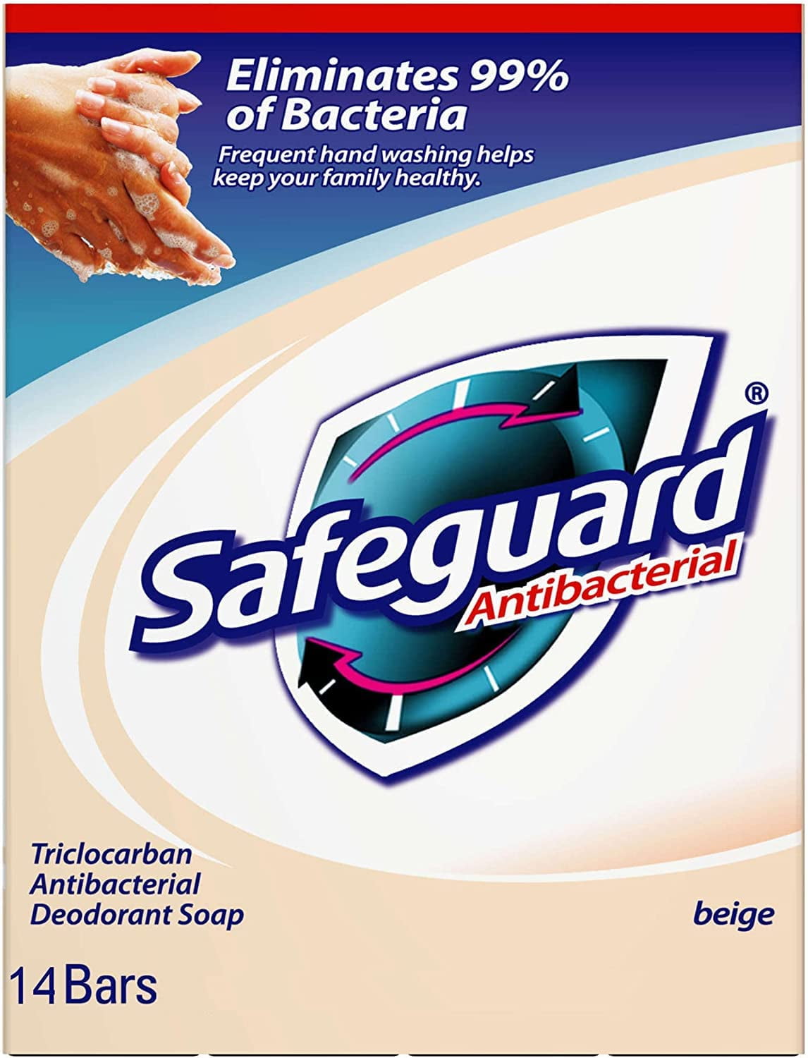 Safeguard 14 Bars 4Oz (113G) Each Beige Washes Away Bacteria ...