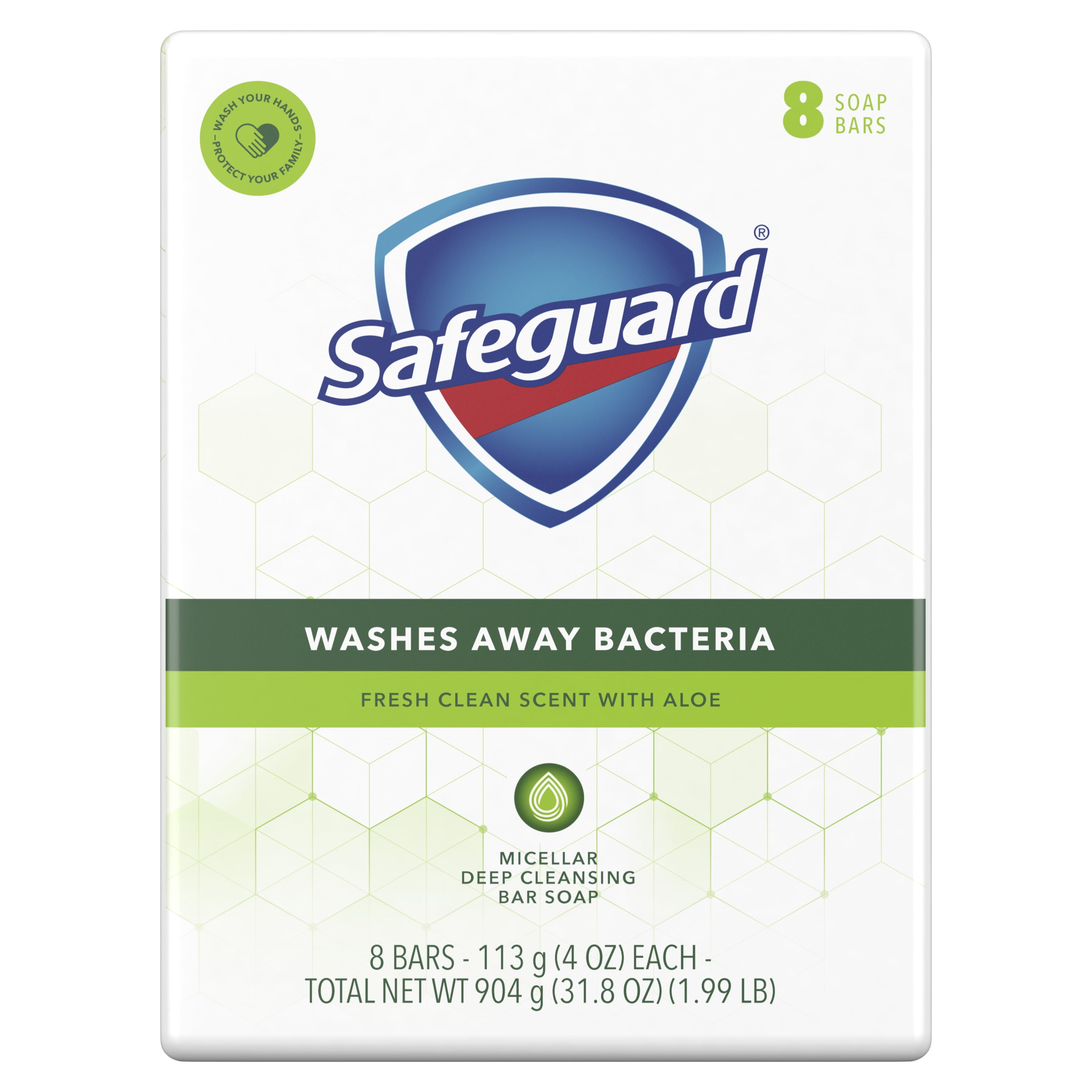 Safeguard Anti-Bacterial Hand and Bath Soap, Fresh Clean Scent with ...