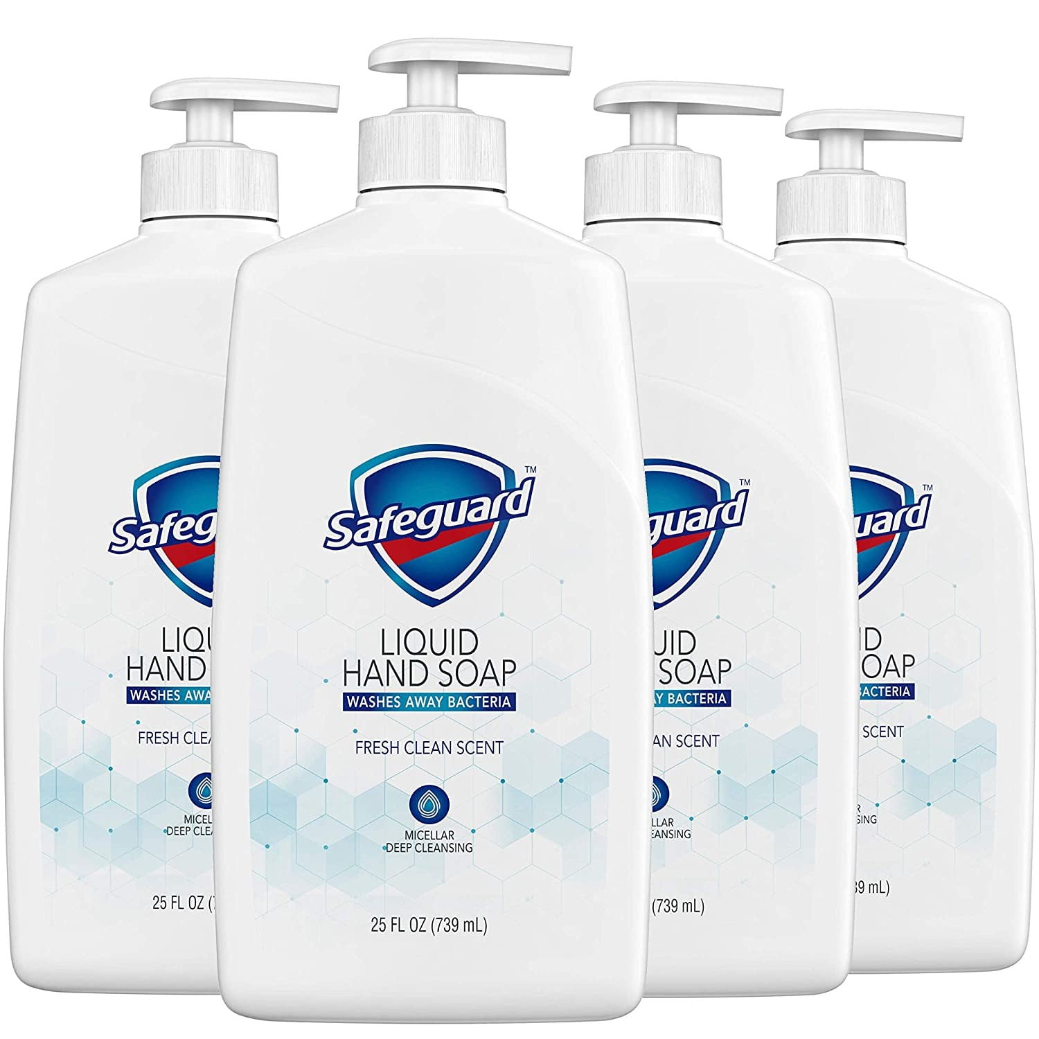 Safeguard Liquid Hand Soap Fresh Clean Scent 25 oz - 4 Pack - Walmart ...