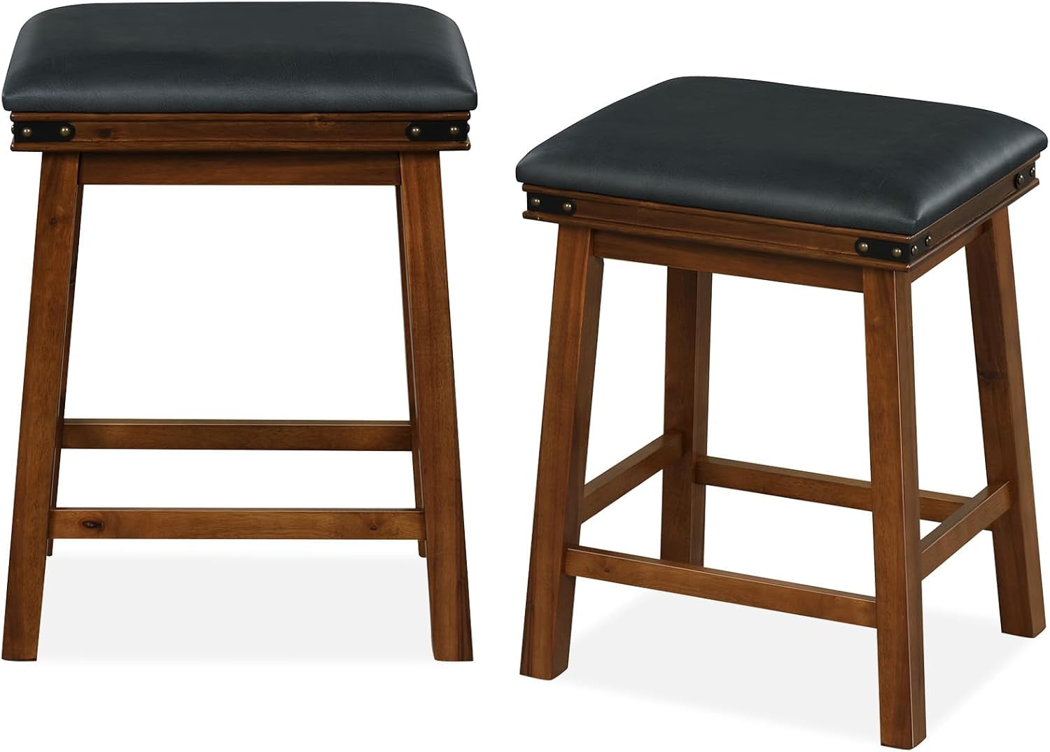 Safeplus 24 Inch Counter Bar Stools Set of 2, Faux PU Leather ...