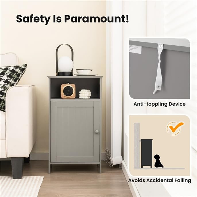 Safeplus Small Floor Storage Cabinet with Drawer and Door, for Bathroom ...