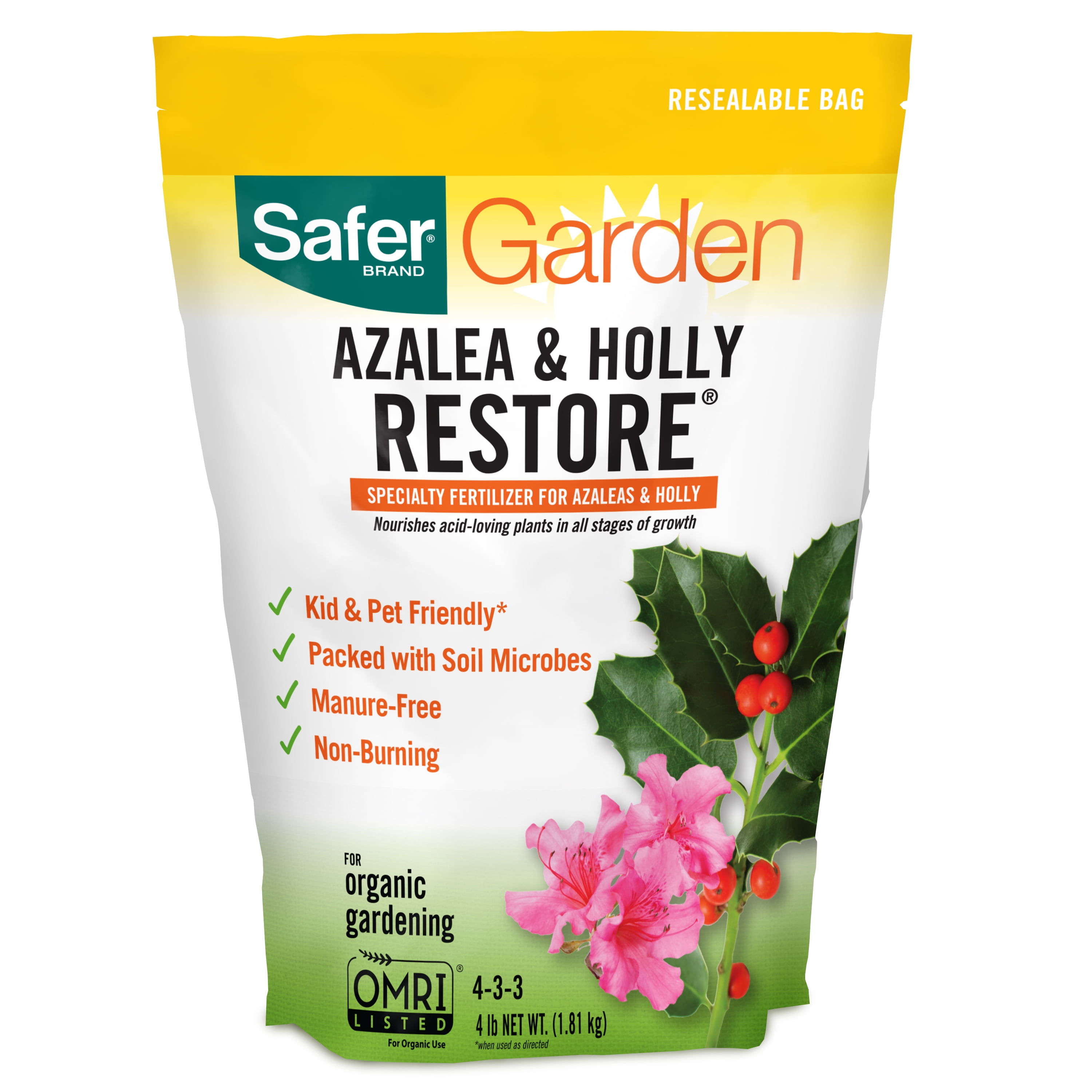 Safer Azalea & Holly Restore Fertilizer, 4 lbs - Walmart.com