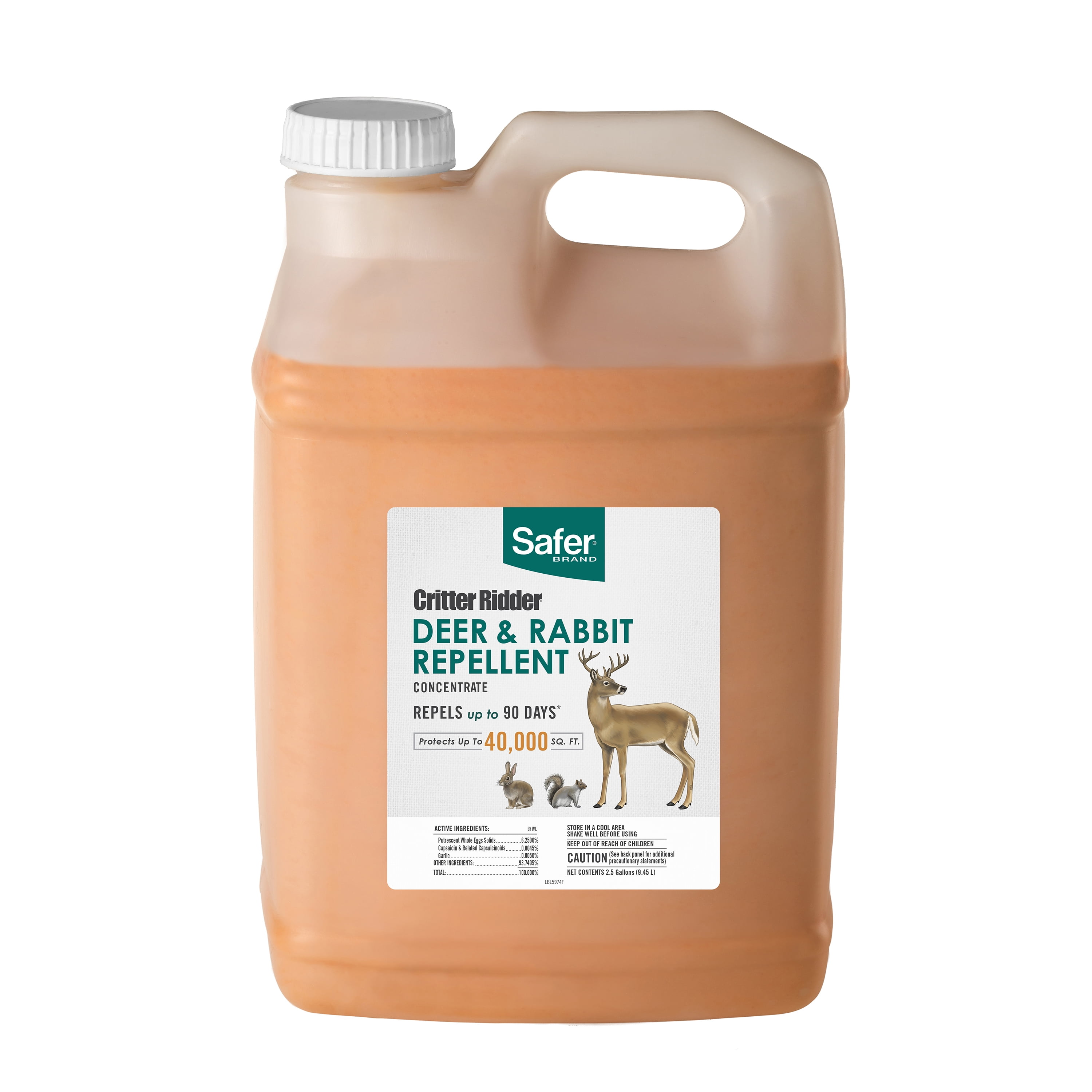 Safer Brand Critter Ridder Deer and Rabbit Repellent – 2.5 Gallon ...