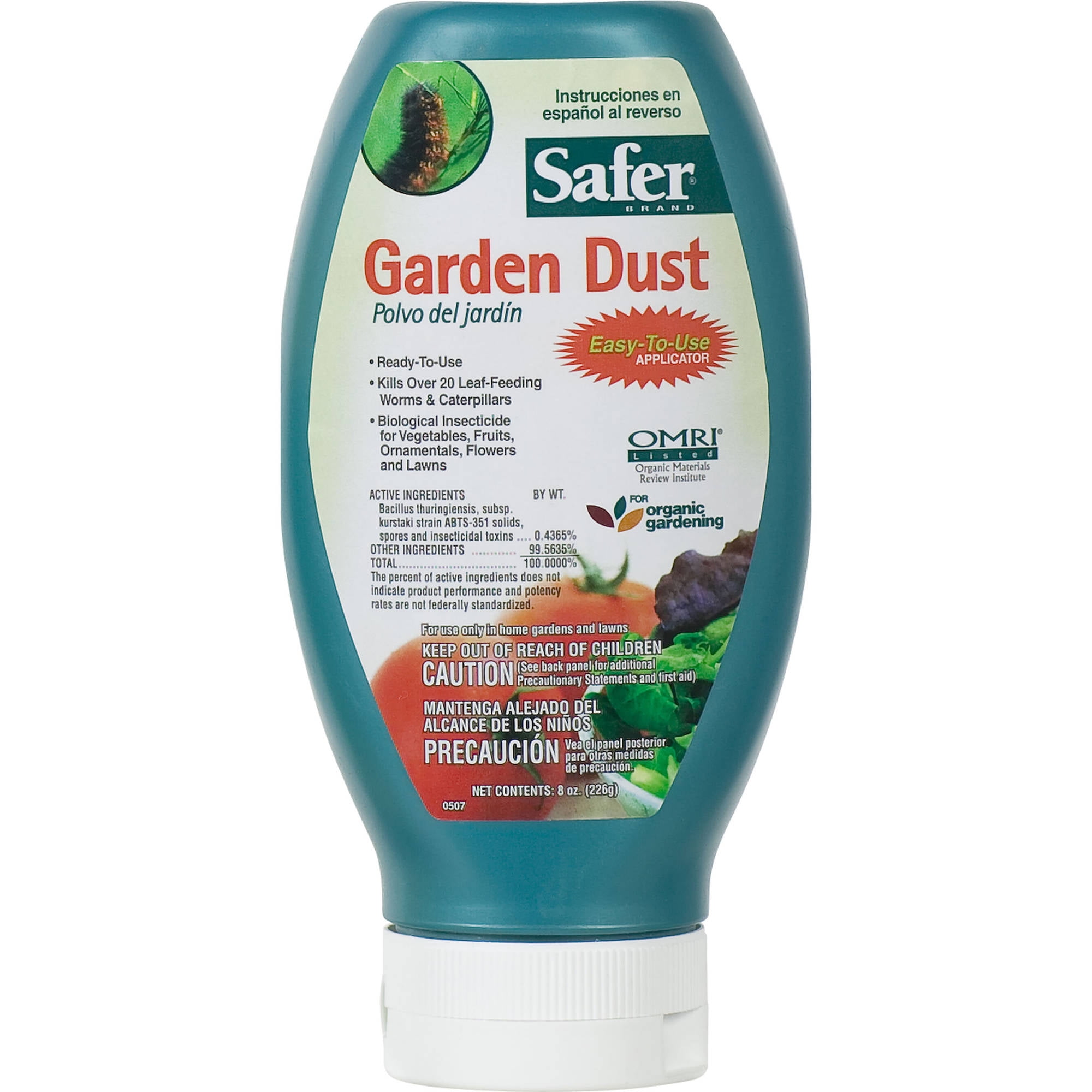 Safer Caterpillar Killer Garden Dust - Organic, Ready to Use - 8 oz ...