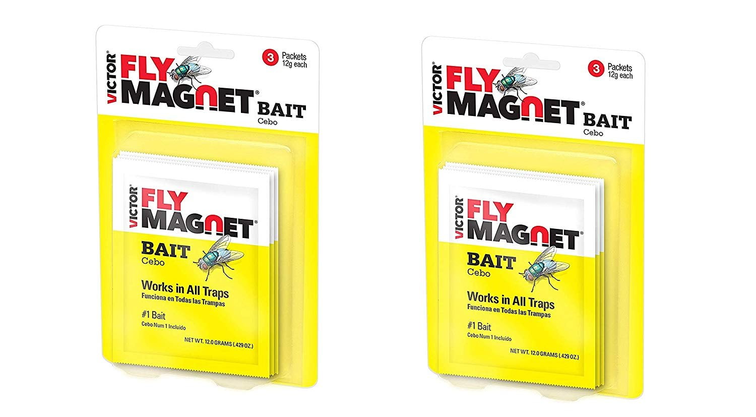 Safer Brand Victor M383 Fly Magnet Bait Refill Lure, 2 Pack, 6 Packets ...