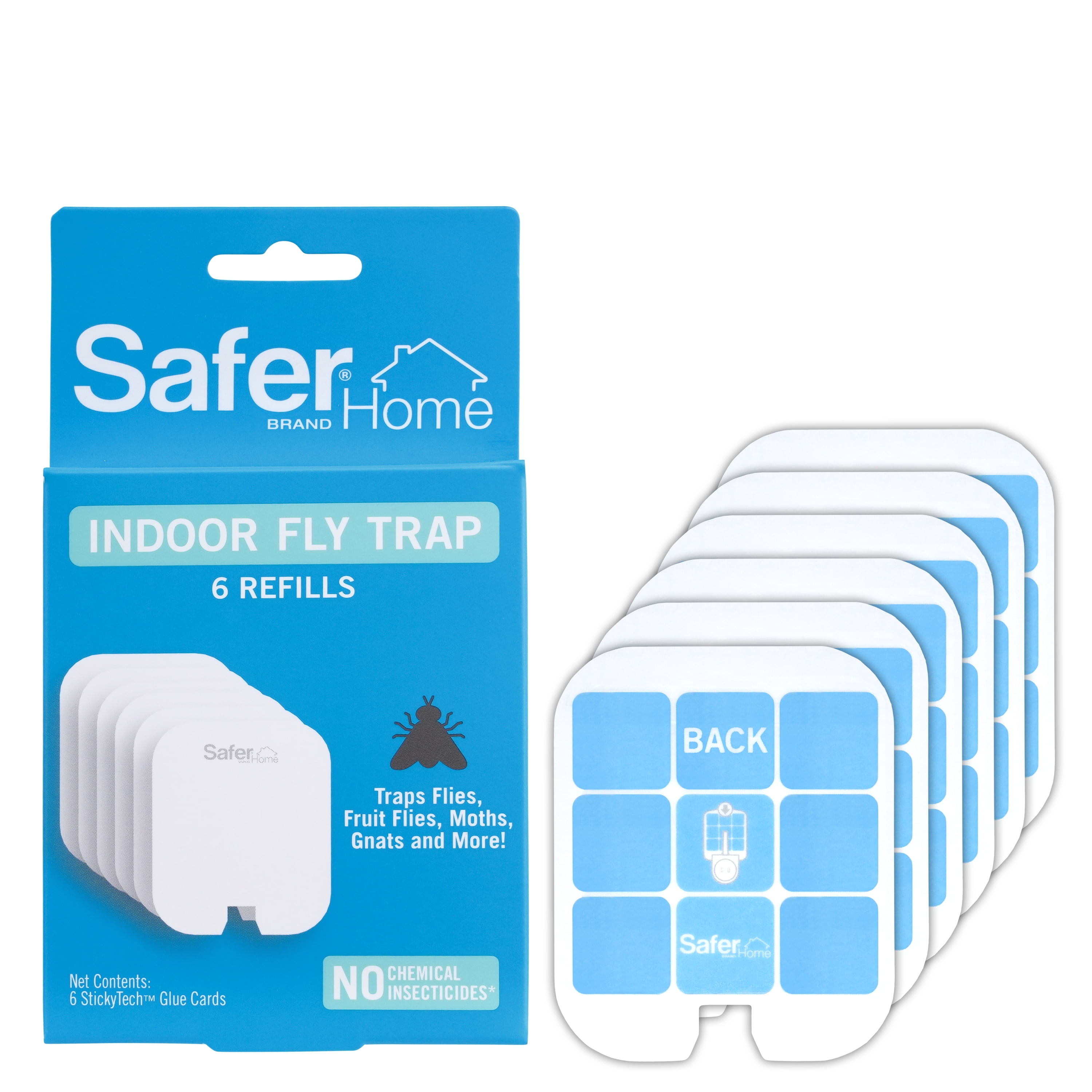 Safer Home Indoor Fly Trap Refill Glue Card - 6 Pack - Walmart.com