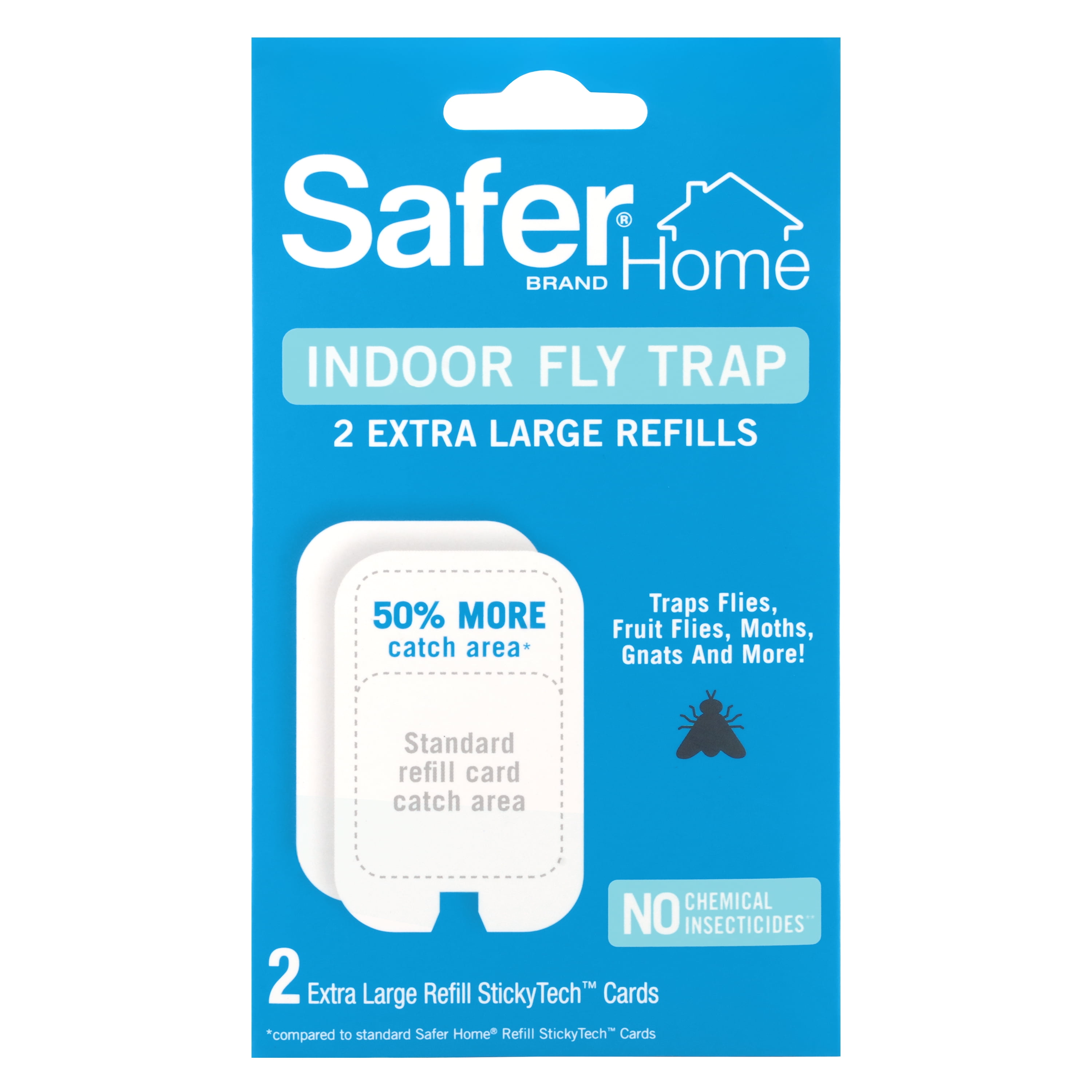 Safer Home Indoor Fly Trap XL Refill Glue Card - 2 Pack - Walmart.com