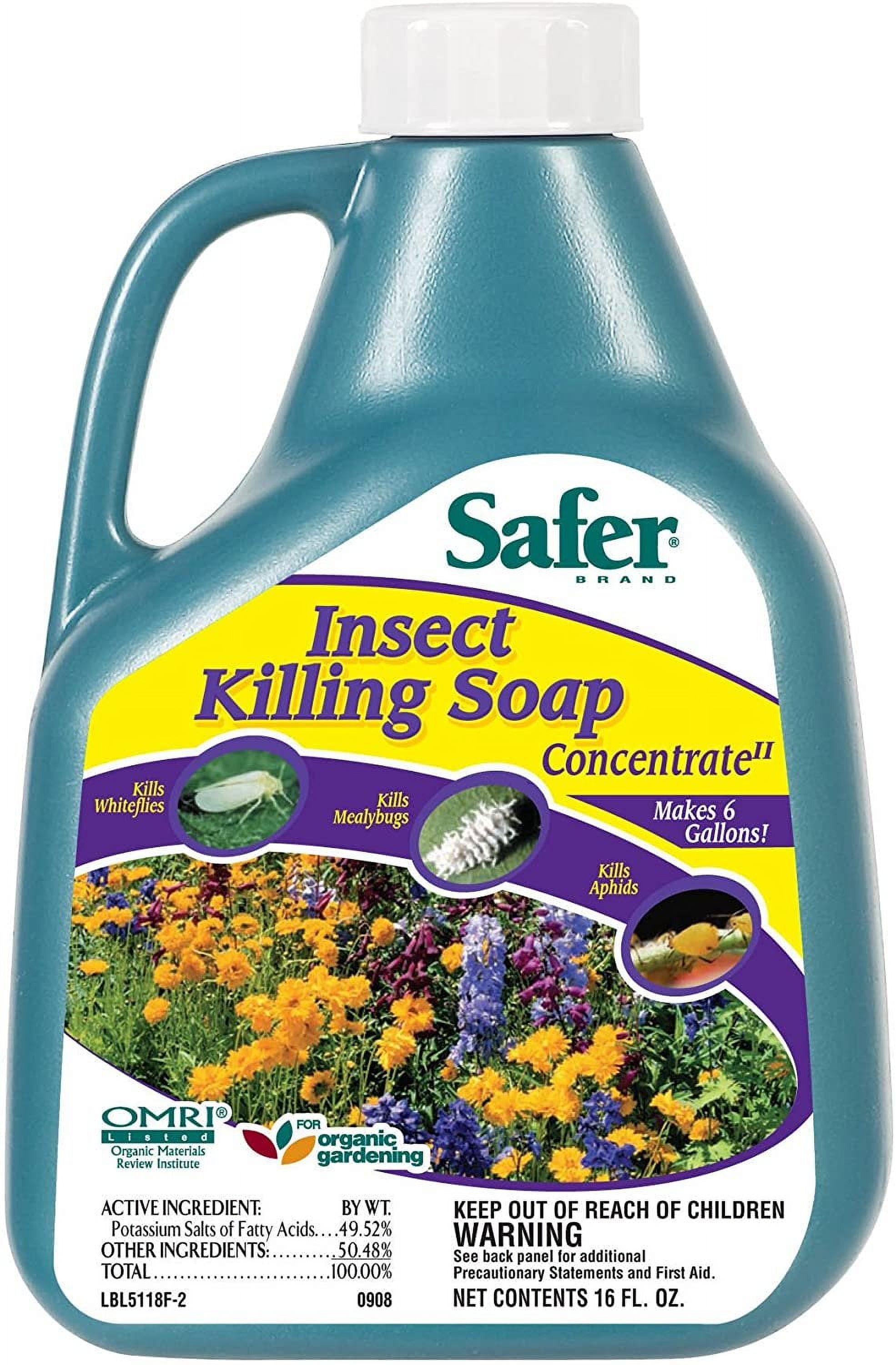 Safer Outdoor Soft-bodied Insecticidal Soap, Liquid Concentrate, 16 fl ...