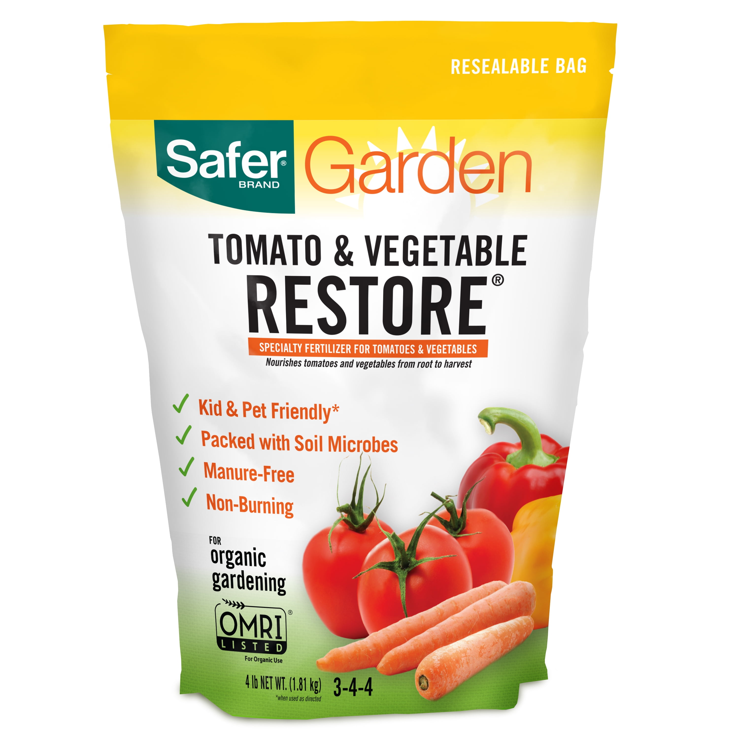 Safer Tomato & Vegetable Restore Fertilizer, 4 lbs - Walmart.com