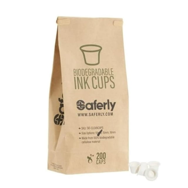 Saferly Clean Caps Biodegradable Tattoo Ink Caps Cups for Tattooing ...