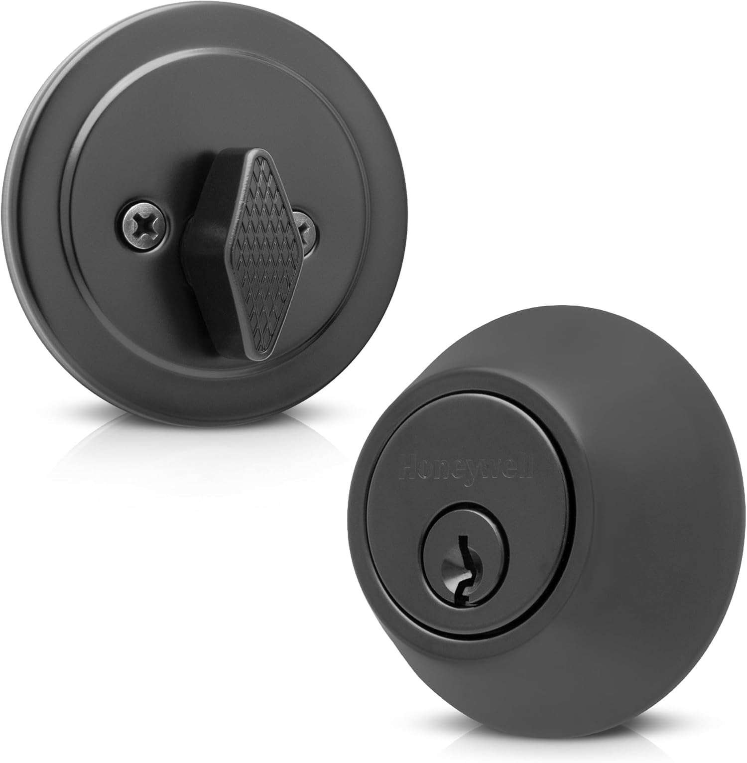 Safes & Door Locks Matte Black Single Cylinder Deadbolt - ANSI Grade 3 ...
