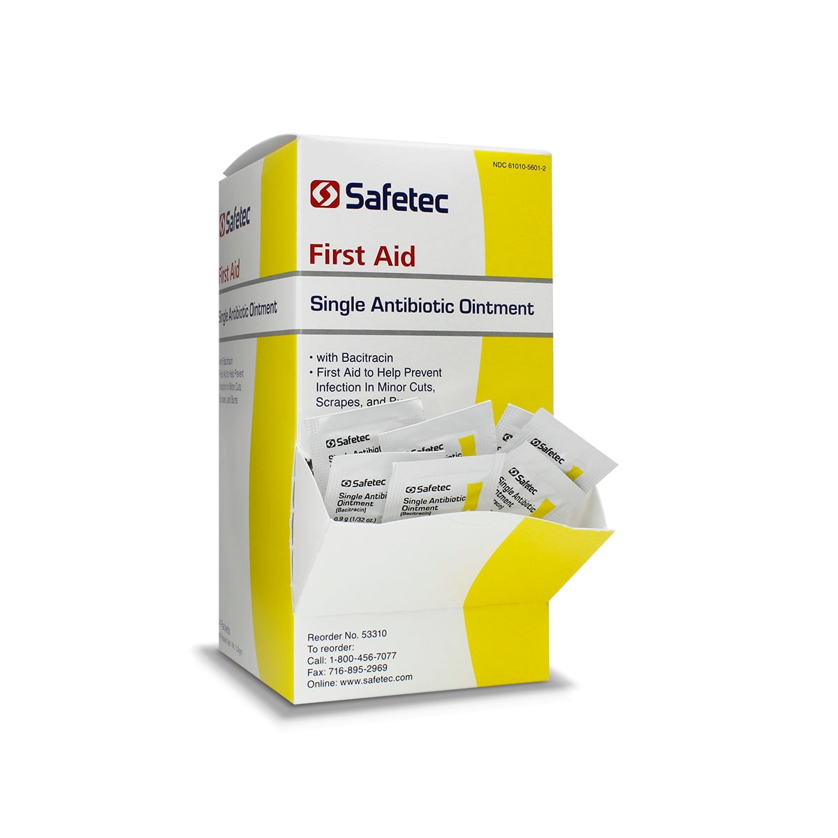 Safetec Antibiotic (Bacitracin) Ointment .9g Pouch 144 ct. Box - 12 ...
