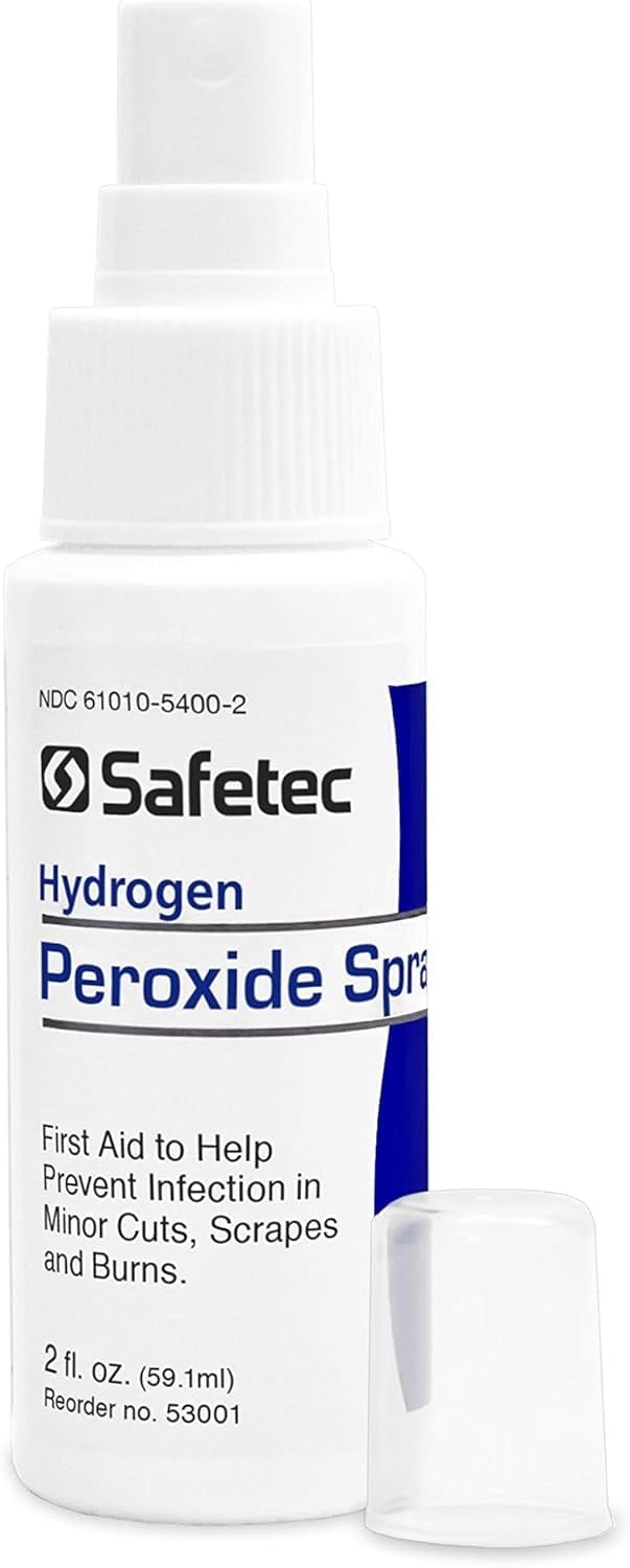 Safetec Hydrogen Peroxide Spray 2oz– Antiseptic for Cuts, Small Bottles ...