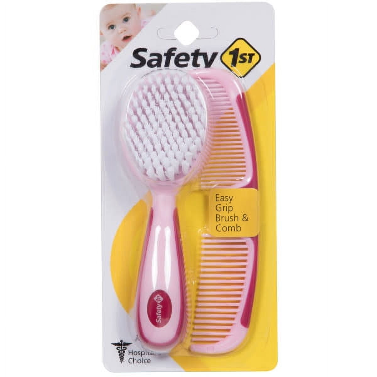 Safety 1ˢᵗ Easy Grip Brush & Comb, Pink - Walmart.com