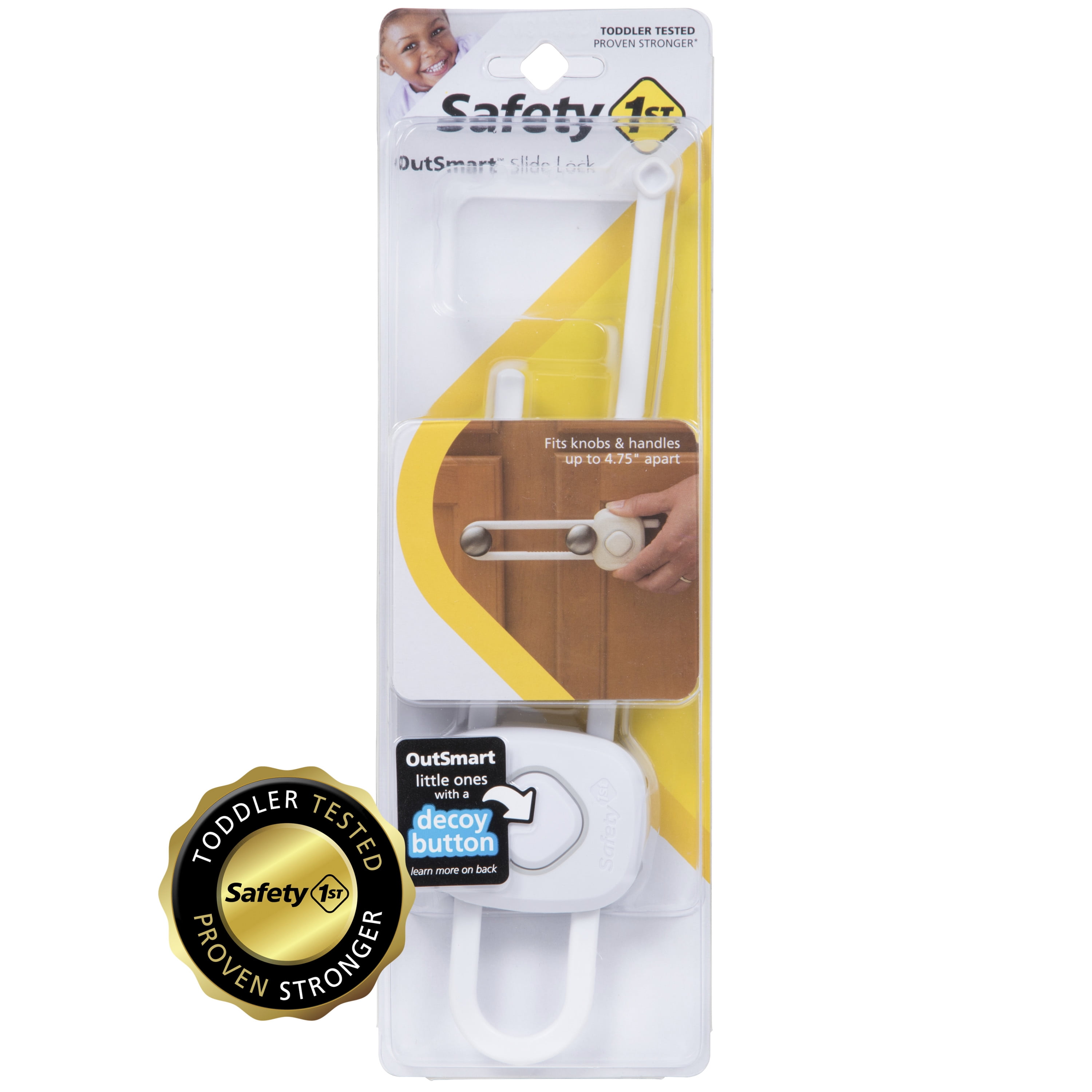 Safety 1st OutSmart Slide Lock With Decoy Button, White - Walmart.com