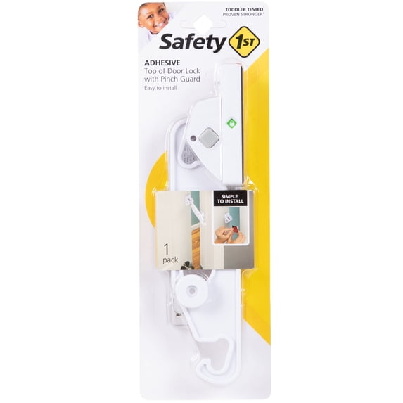 Safety 1st Top of Door Lock, White, Portable Security, Pinch Guard ...