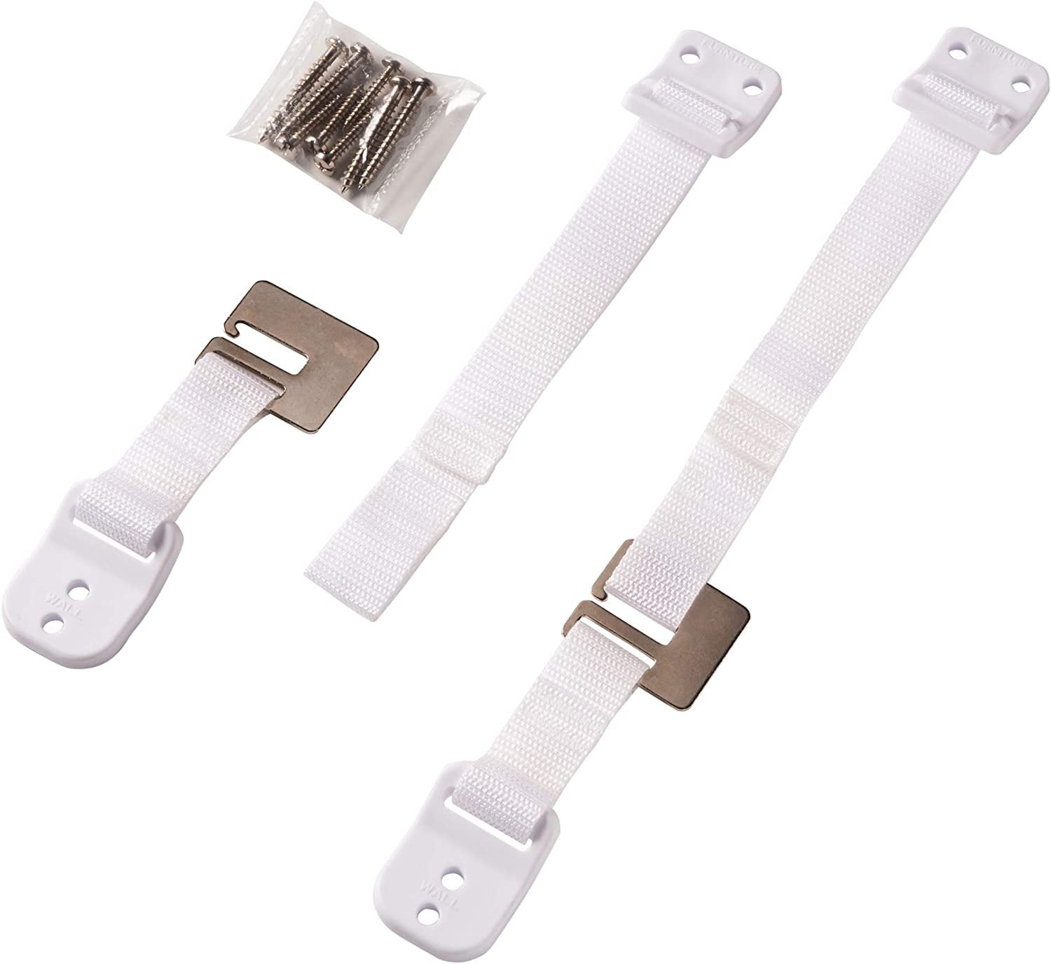 Safety 1st 11014 White Furniture Wall Straps 2 Count - Walmart.com