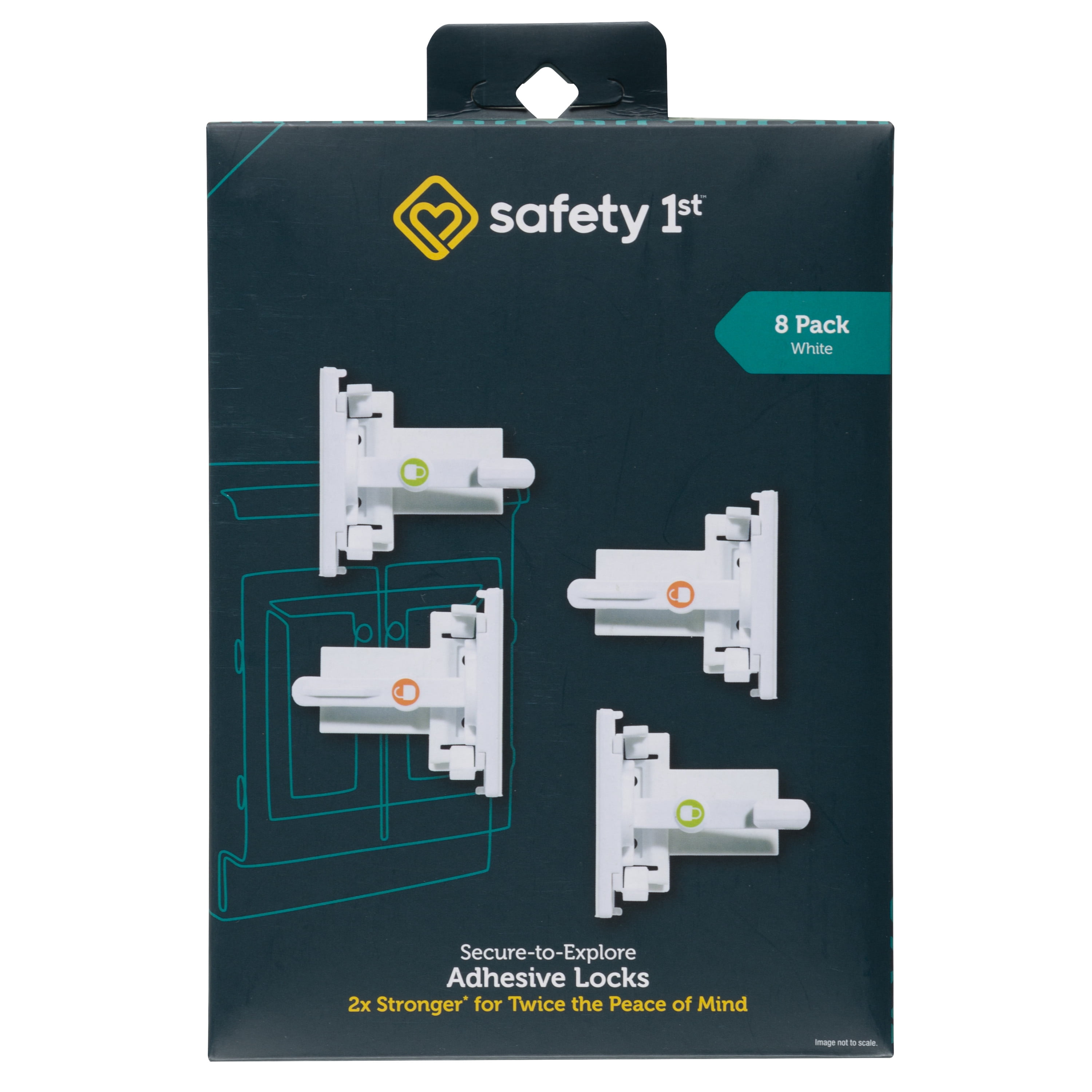 Safety 1st Childproof Adhesive Locks White 8 Pack, Easy to Install ...