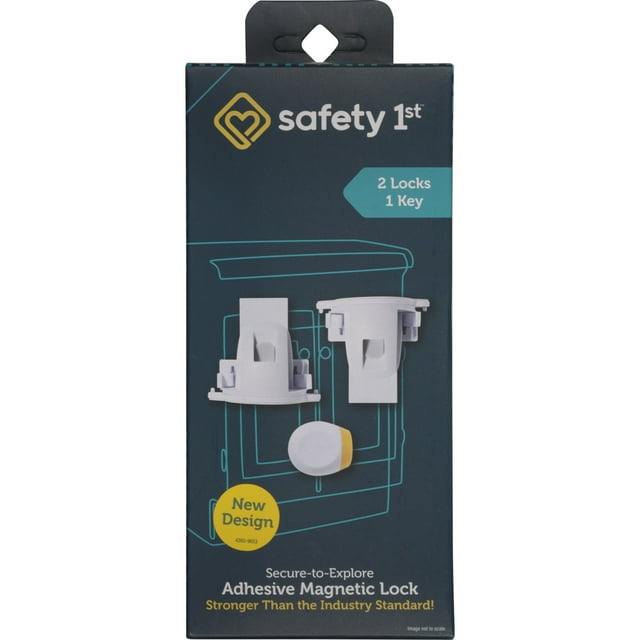 Safety 1st Secure-to-Explore Adhesive Magnetic Locks 2 Locks/1 Key ...