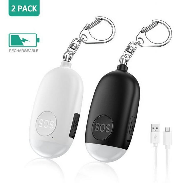 Safety Alarm Keychain, AMIR Rechargeable Alarm Keychain with LED Light ...