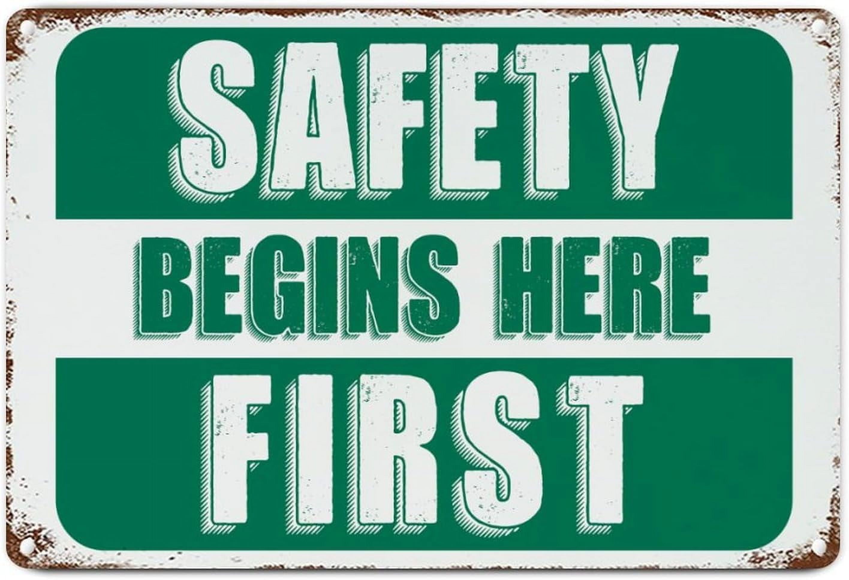 Safety Begins Here First Decorative Warning Signs Metal Sign 8x12 Inch ...