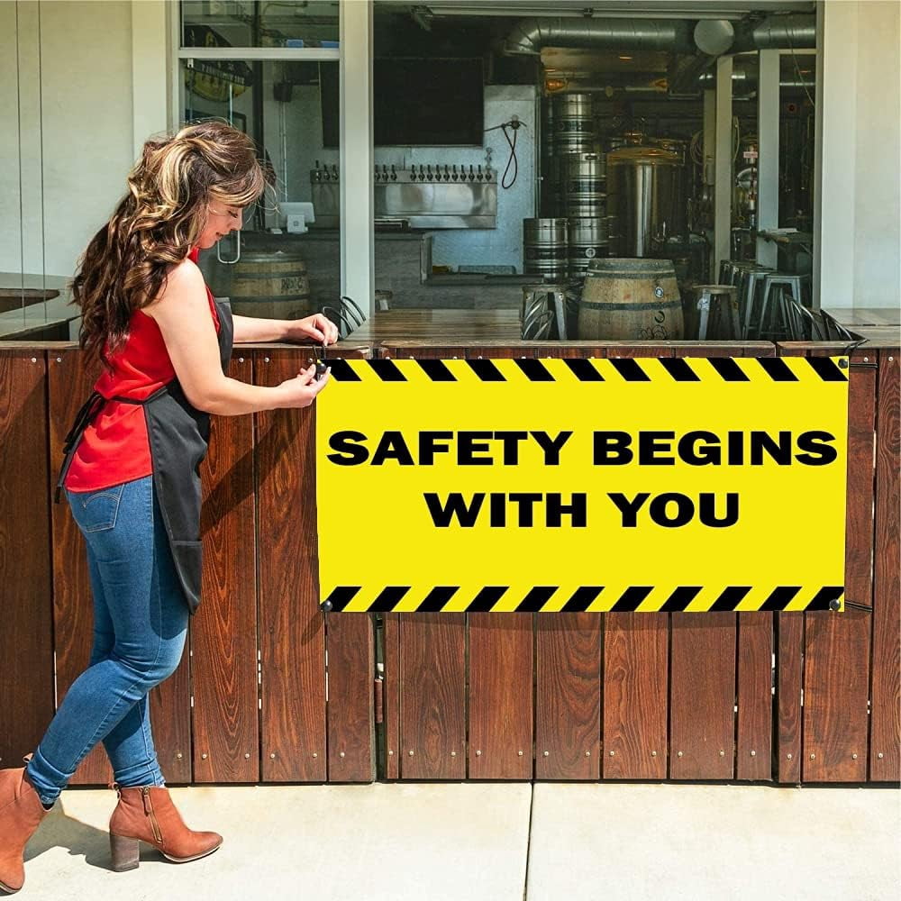 Safety Begins With You Vinyl Safety Banner Multiple Sizes Indoor and ...