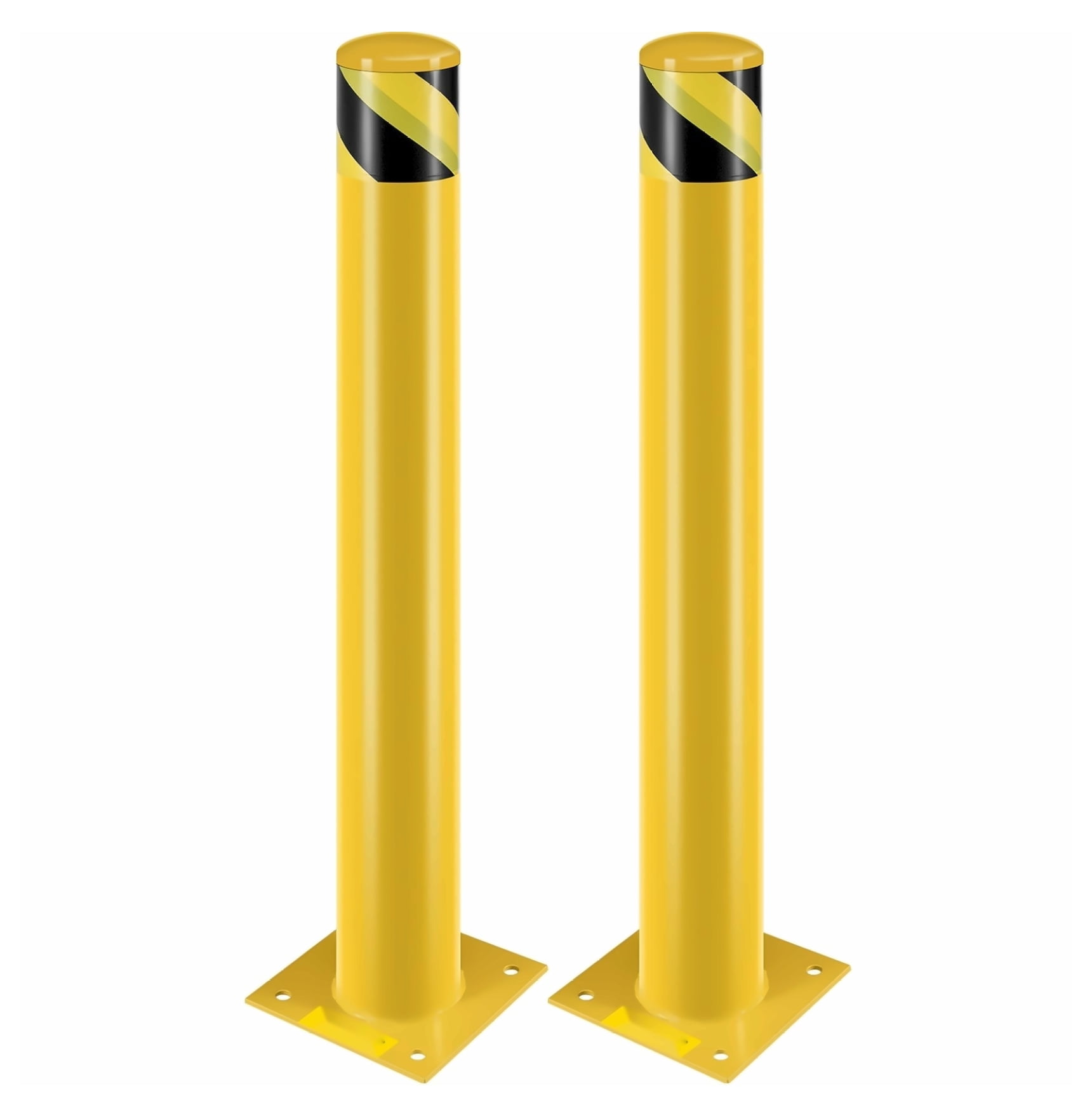 Safety Bollard - 36 Inch, 4.5 Inch Steel Post, Yellow Protective ...