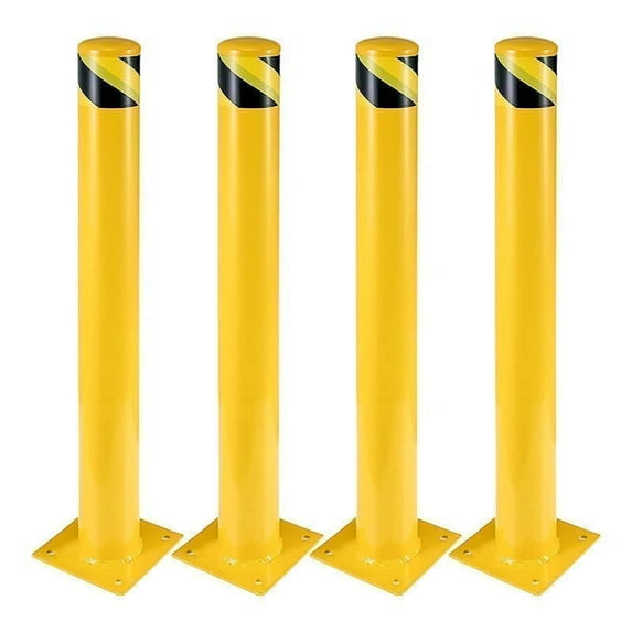 Safety Bollard, 4 Packs 48 Inch Metal Safety Bollard Post with 16 ...