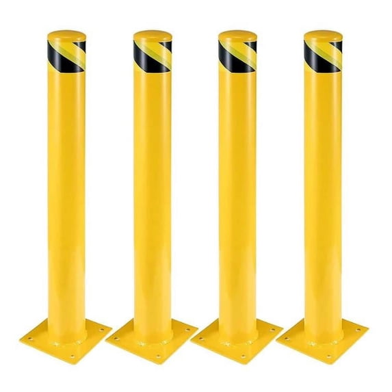 Safety Bollard 4 Packs, Height Bollard Post, 4.5 Inch Diameter, Yellow ...