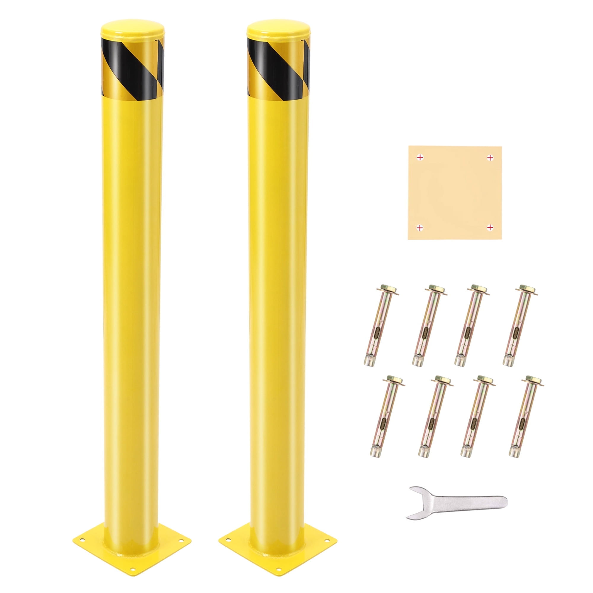 Safety Bollard, 42 Inch Steel Parking Bollards 4.5 Inch Diameter ...