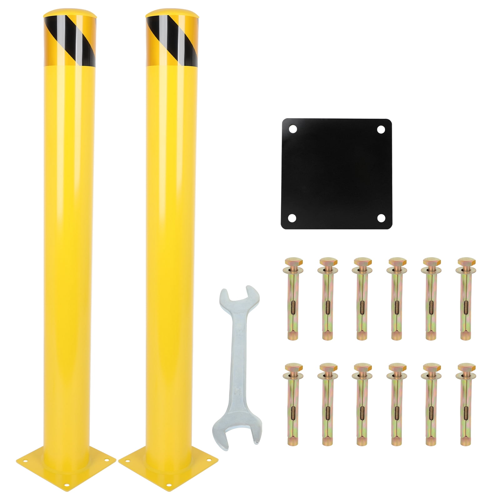 Safety Bollard, 42In High, 4.5In Diameter, Parking Barrier Bollard ...