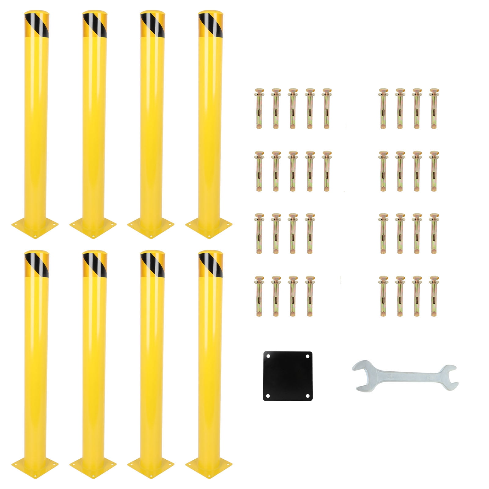 Safety Bollard, 42In High 4.5In Diameter, Parking Barrier Bollard ...