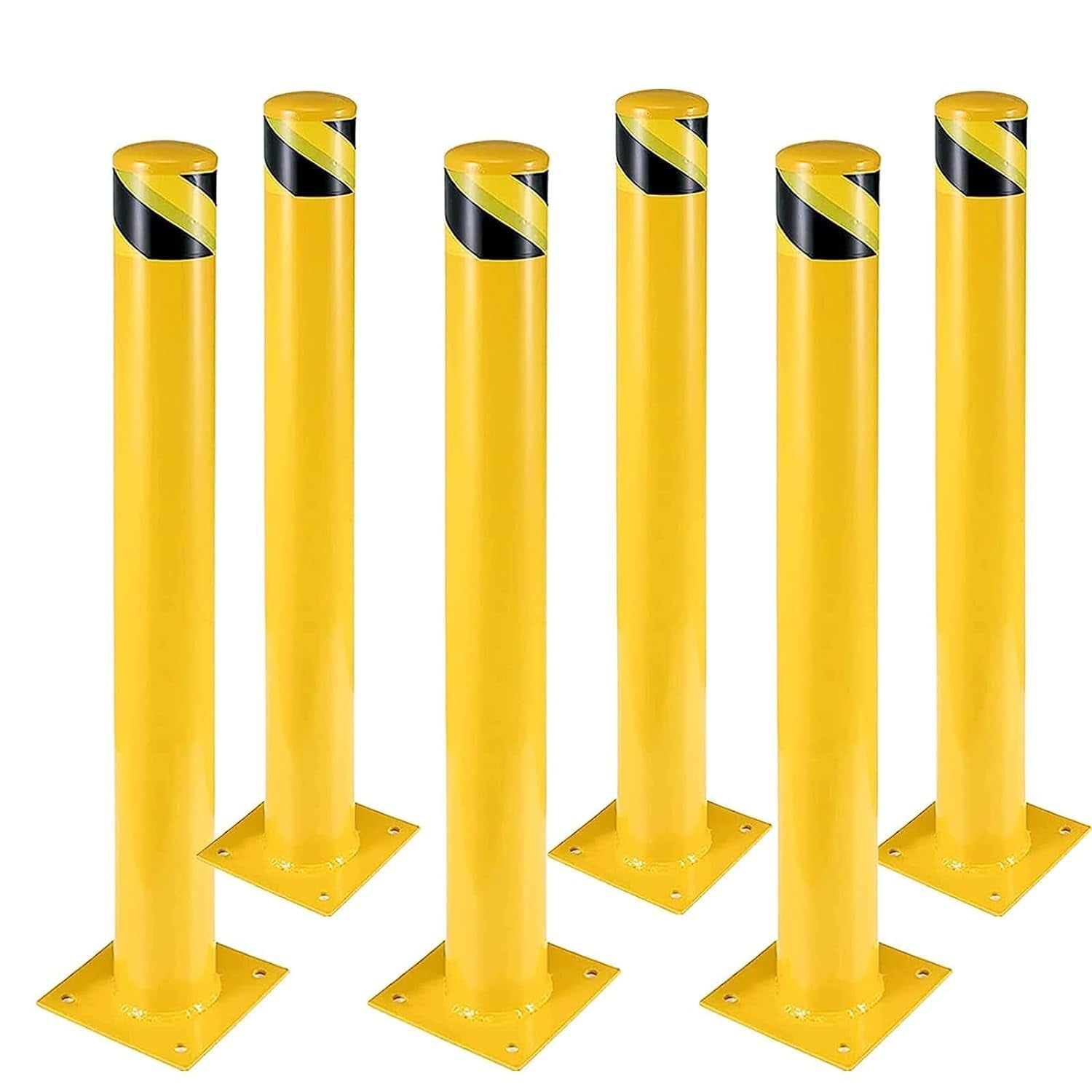 Safety Bollard 6 Packs, 36/42/48 Inch Height Bollard Post, 4.5 Inch ...