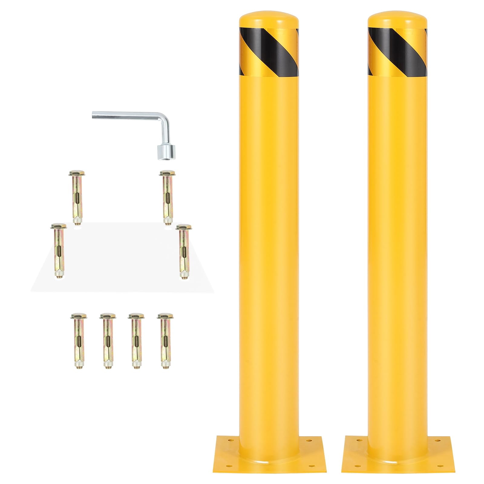 Safety Bollard Post, 36"/42"/48" x 4.5" Steel Bollards, Traffic Bollard ...