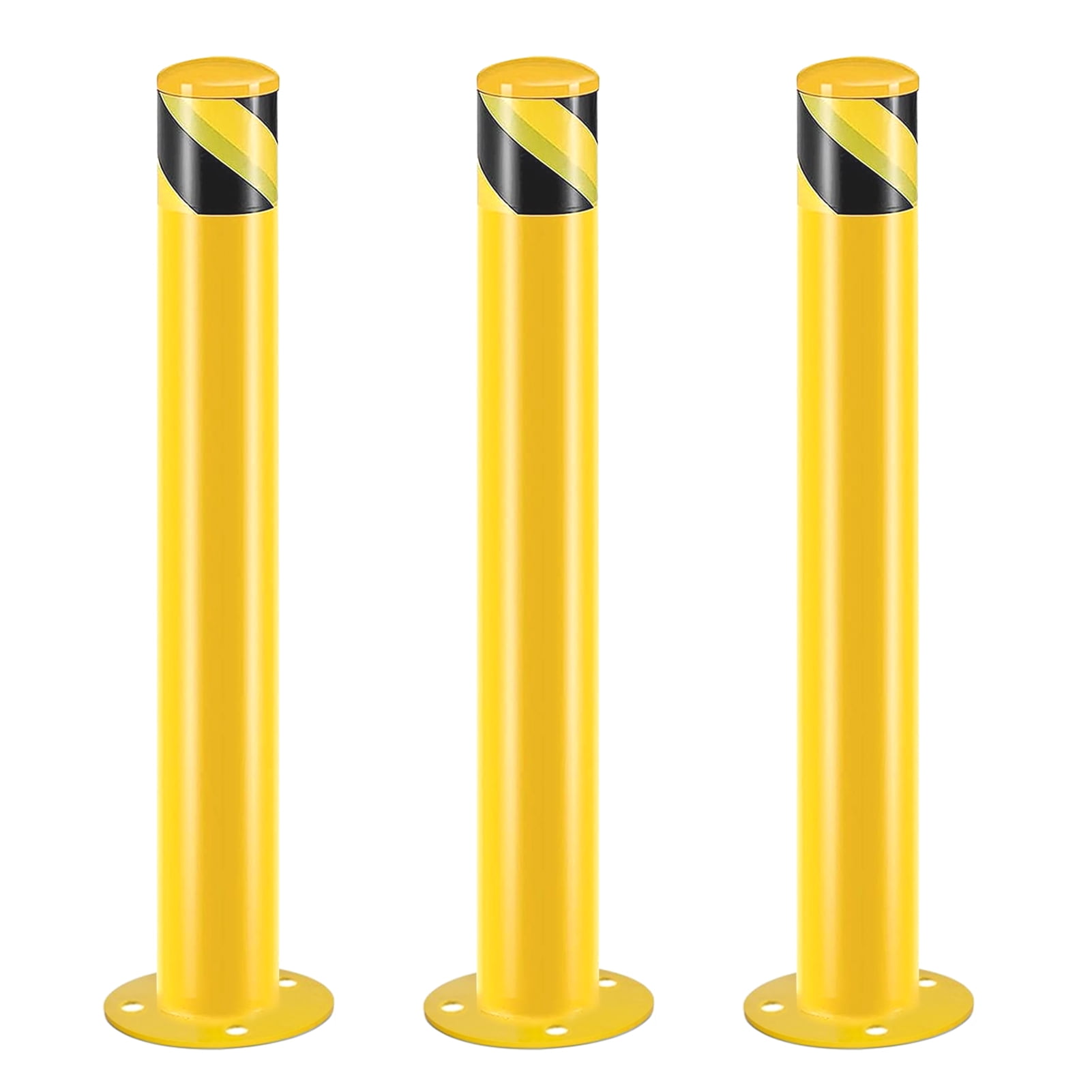 Safety Bollard Post, 36'' Height Steel Bollards 3.5'' Pipe Diameter ...